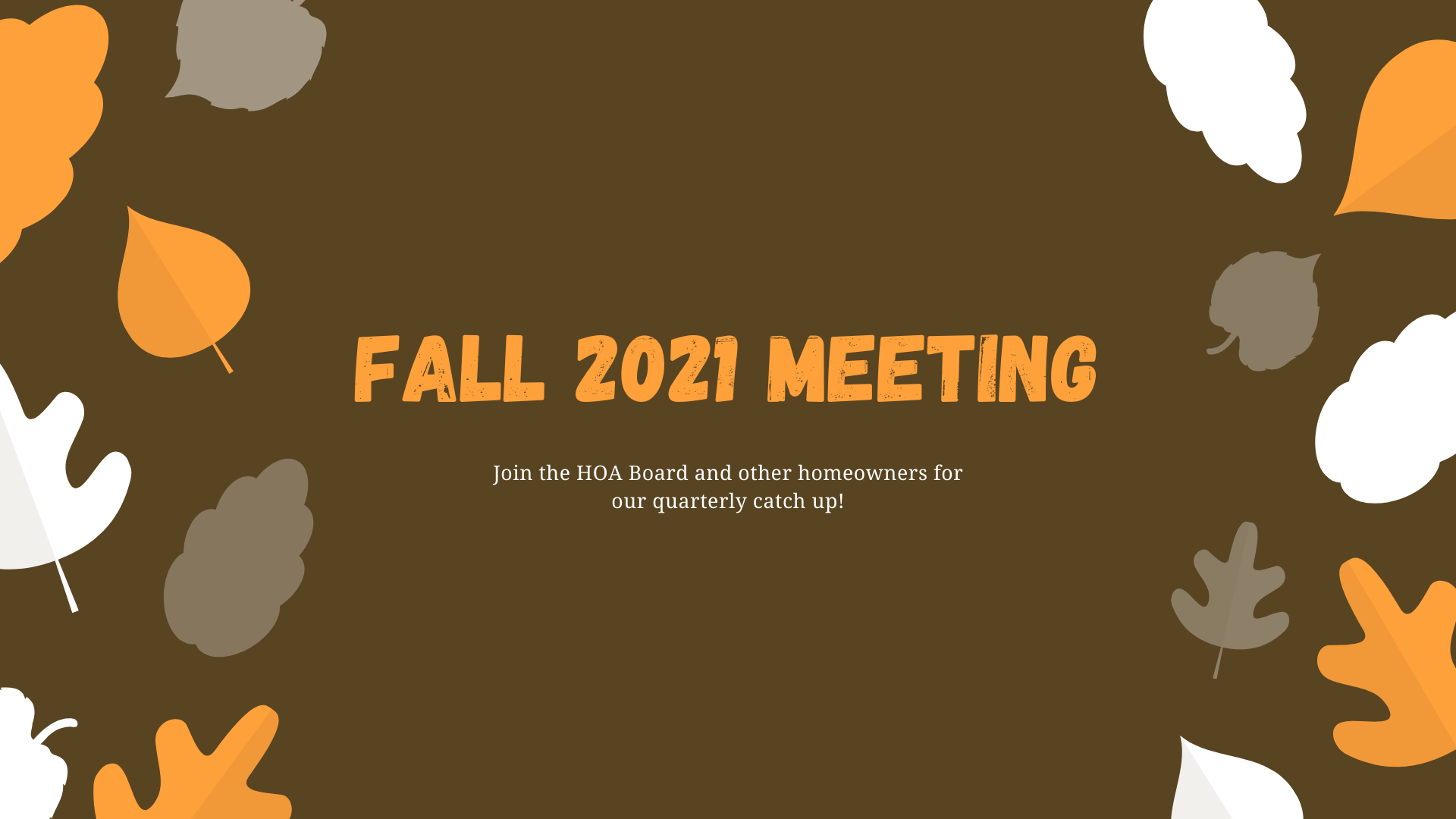 Fall 2021 Meeting Agenda – Strawberry Hill HOA